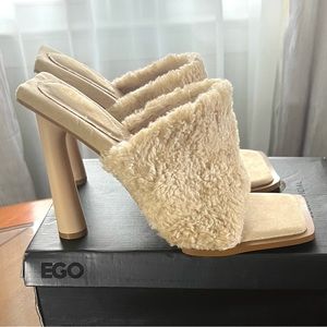 EGO | Shoes | Ego Sunny Square Toe Mule Heel Cream Size 9 Nib | Poshmark